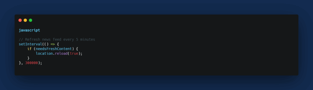 How to use JavaScript:location.reload(true) effectively